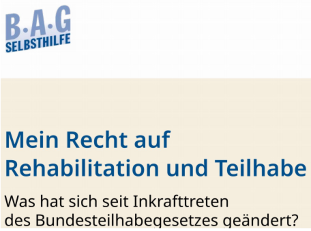 „Mein Recht auf Rehabilitation und Teilhabe“. Neue Broschüre der BAG SH